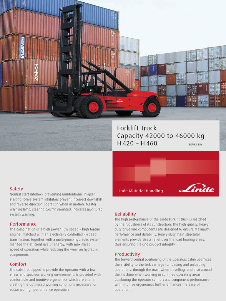 Linde 356 H420 | PDF | Truck | Steering
