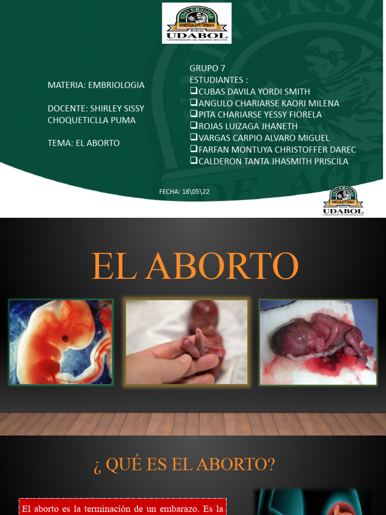 EL ABORTO, grupo 7 (4) | PDF | Aborto | El embarazo