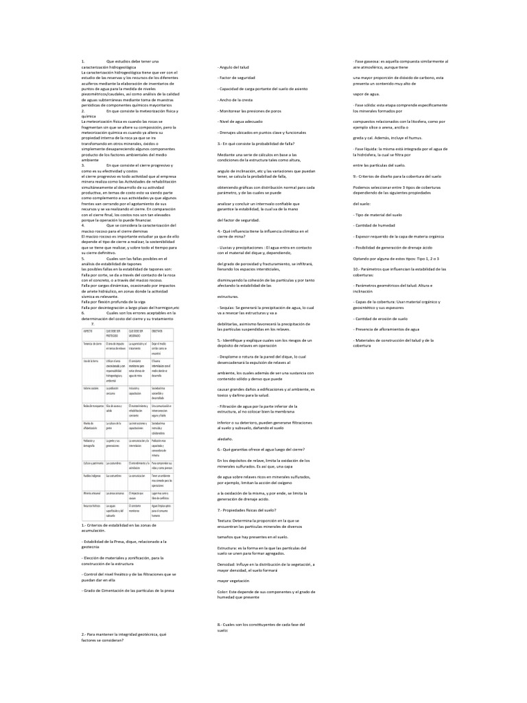 pc3 - Lineamiento y Cierre de Minas | PDF | Suelo | Agua