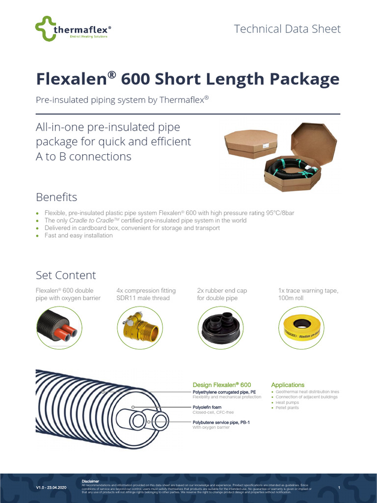 TDS Flexalen-600-SLP v1.0EU 20200423 | Download Free PDF | Pipe (Fluid ...