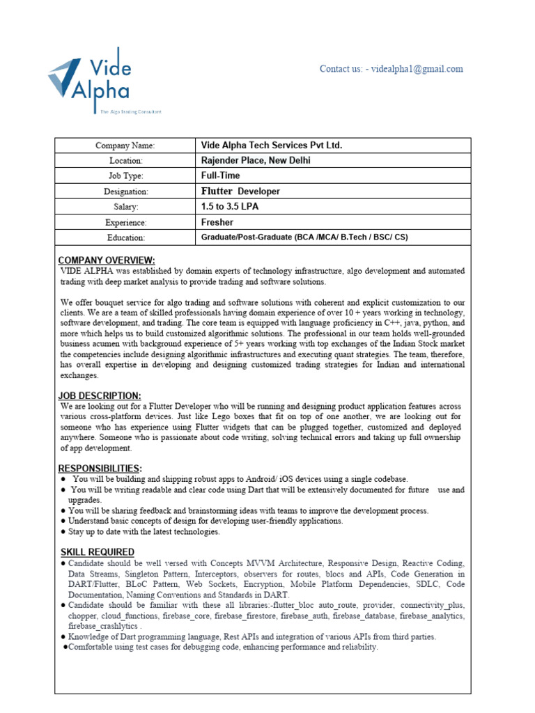 Flutter Placement | PDF | Computer Programming | Application Software