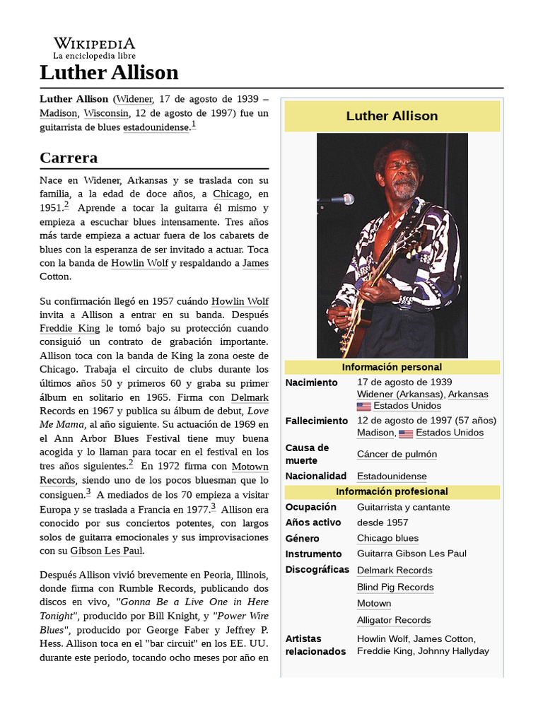 Luther Allison | PDF | Blues | Musica Afroamericana