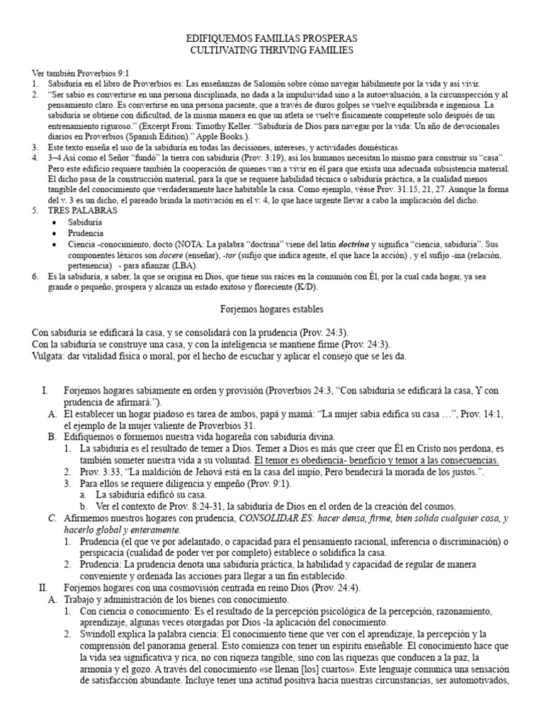 Edificando Familias con Sabiduría | PDF | Conocimiento | Sabiduría