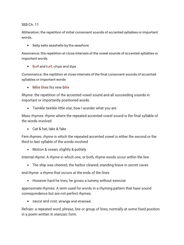 Poetic Devices and Structure Explained | PDF | Poetry | Metre (Poetry)