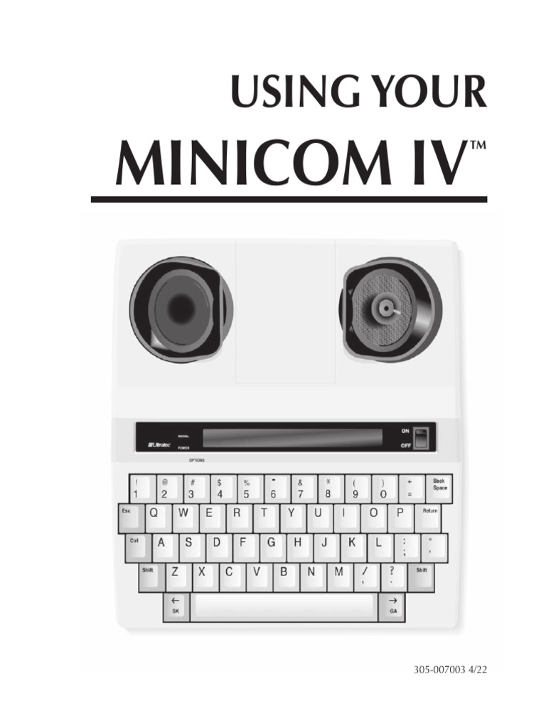 USING YOUR MINICOM IV™ | PDF | Telephone | Electricity
