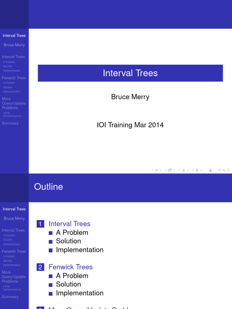 Interval Trees (Bruce Merry) | PDF | Algorithms And Data Structures | Computer Programming