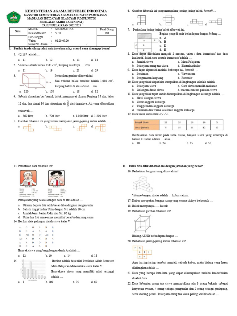 Soal Pat Matematika Kelas 5 | PDF
