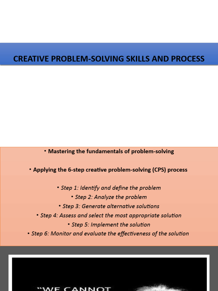Creative Problem Solving Approach and Process | PDF | Brainstorming | Decision Making