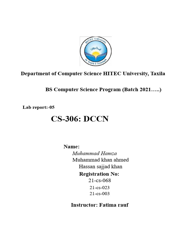 Lab 5 DCCN | Download Free PDF | Computer Network | Communications Protocols