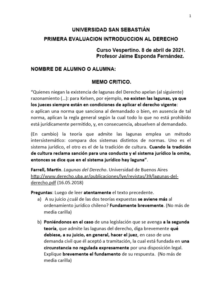 Memo Crítico Segunda Evaluac. 2021 | PDF | Juez | Justicia