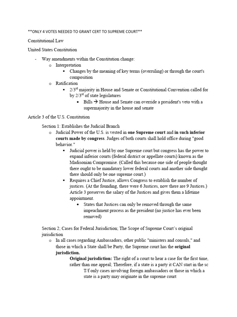 Real Constitutional Law Outline | PDF | Standing (Law) | Article Three ...
