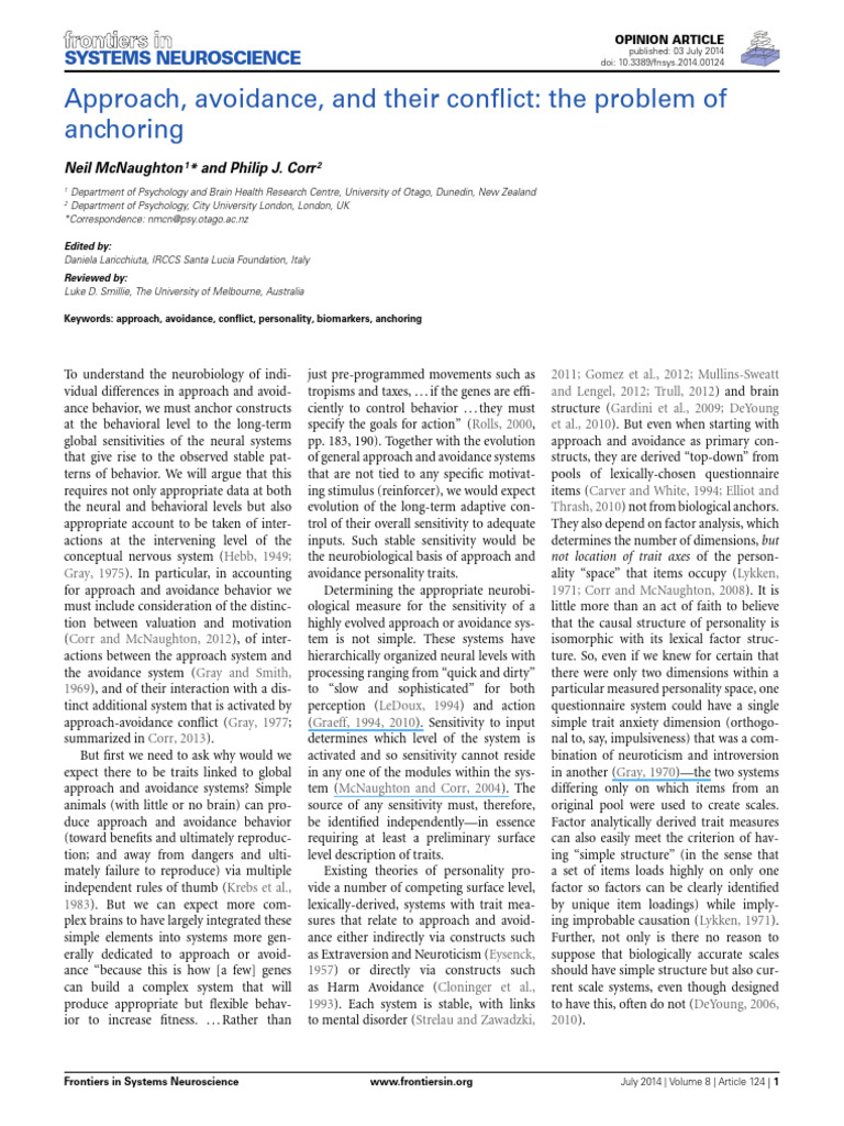 Approach and Avoidance Behavior Analysis | PDF | Reinforcement | Anxiety