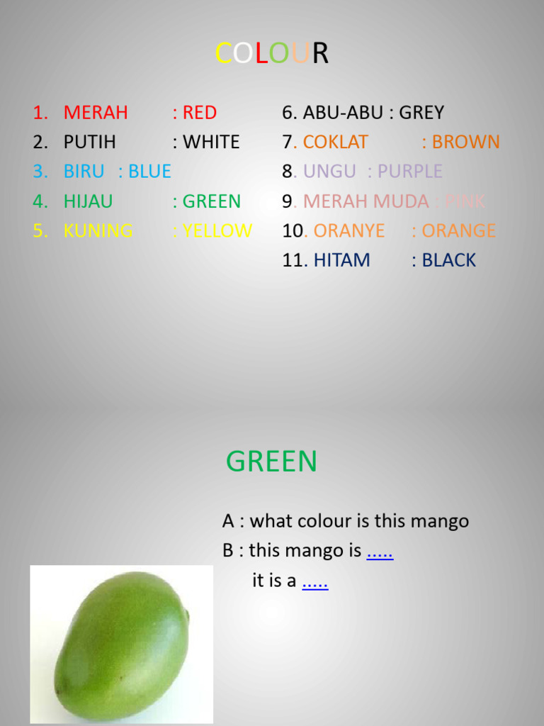 English Color Names and Examples | PDF