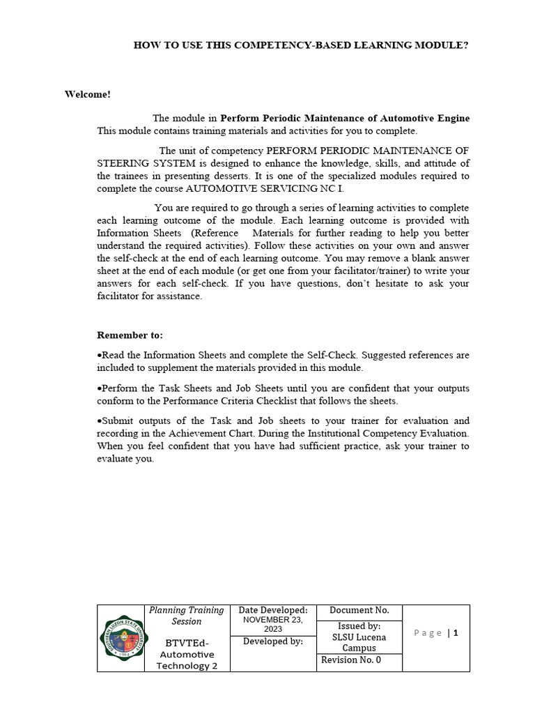 Periodic Maintenance of Automotive Engine | PDF | Belt (Mechanical ...