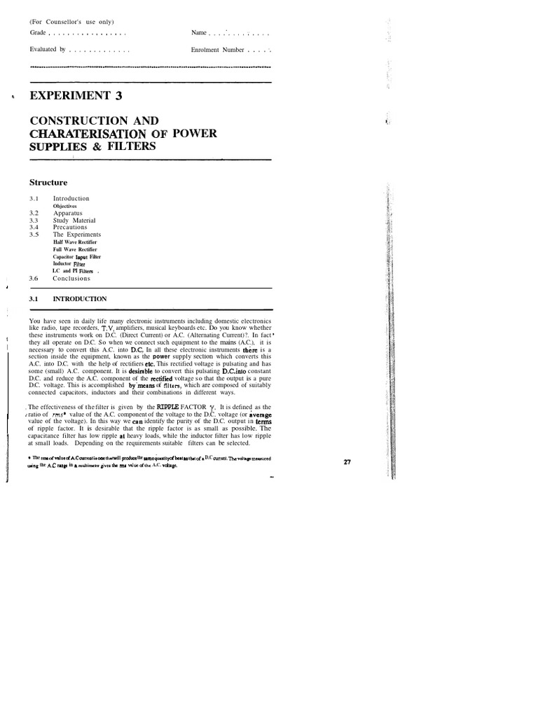 Experiment-3 (1) | PDF | Rectifier | Diode