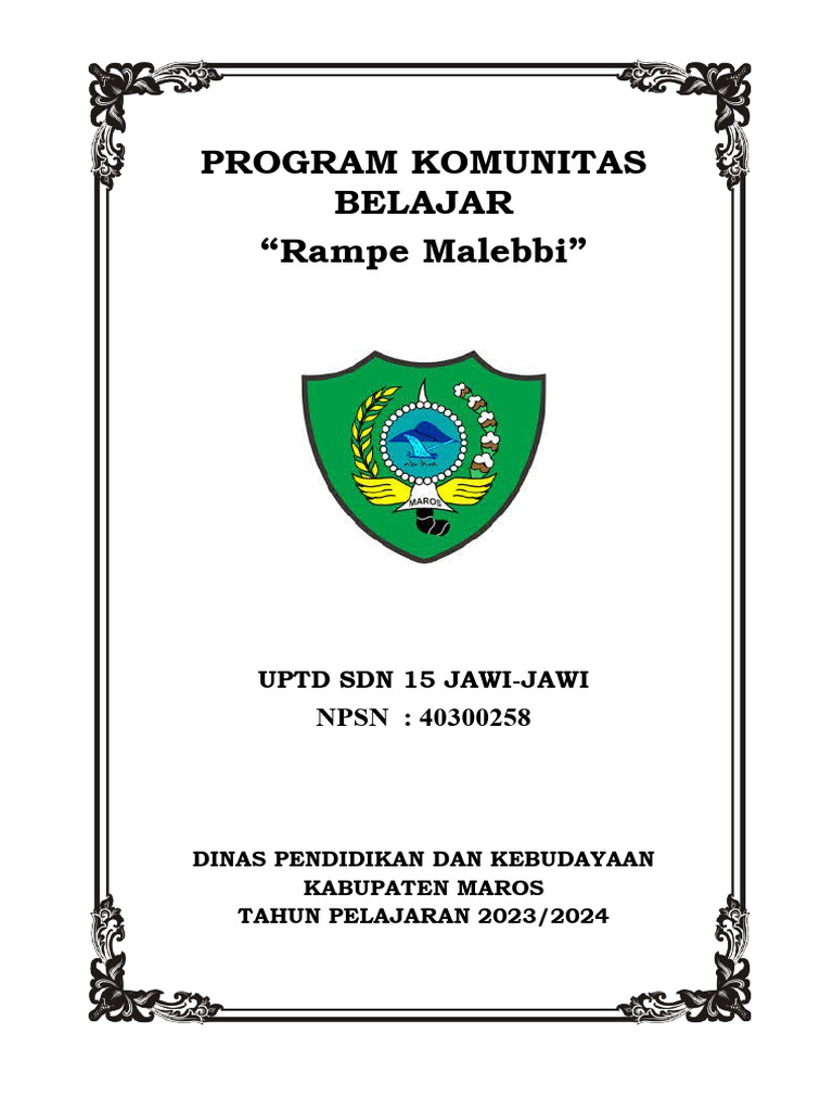 Program Kombel SDN 15 Jawi-Jawi | PDF | Karier & Perkembangan