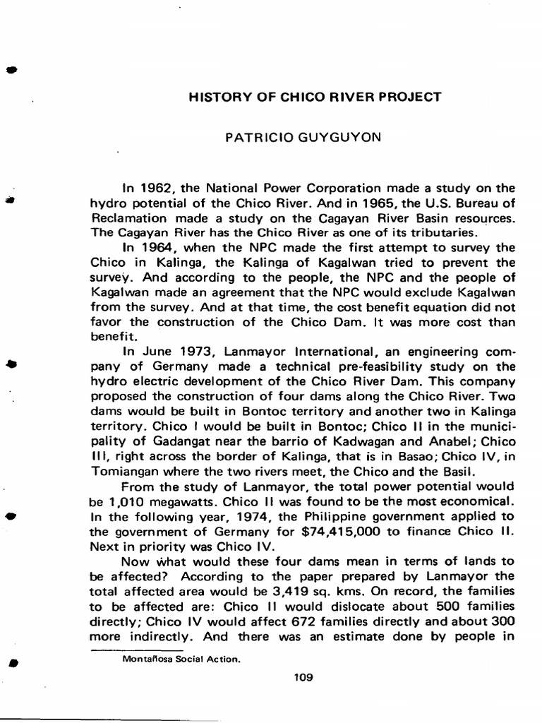 Chico River Dam Project History | PDF | Politics | History