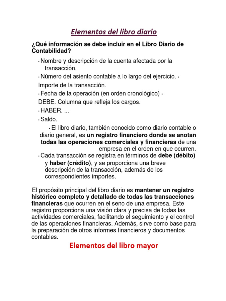Elementos Del Libro Diario | Descargar gratis PDF | Contabilidad ...
