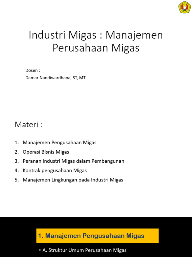 Industri Migas - Manajemen Perusahaan Migas | PDF | Bisnis