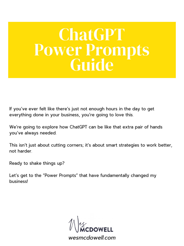 ChatGPT Power Prompts Guide | PDF | Search Engine Optimization | Target ...