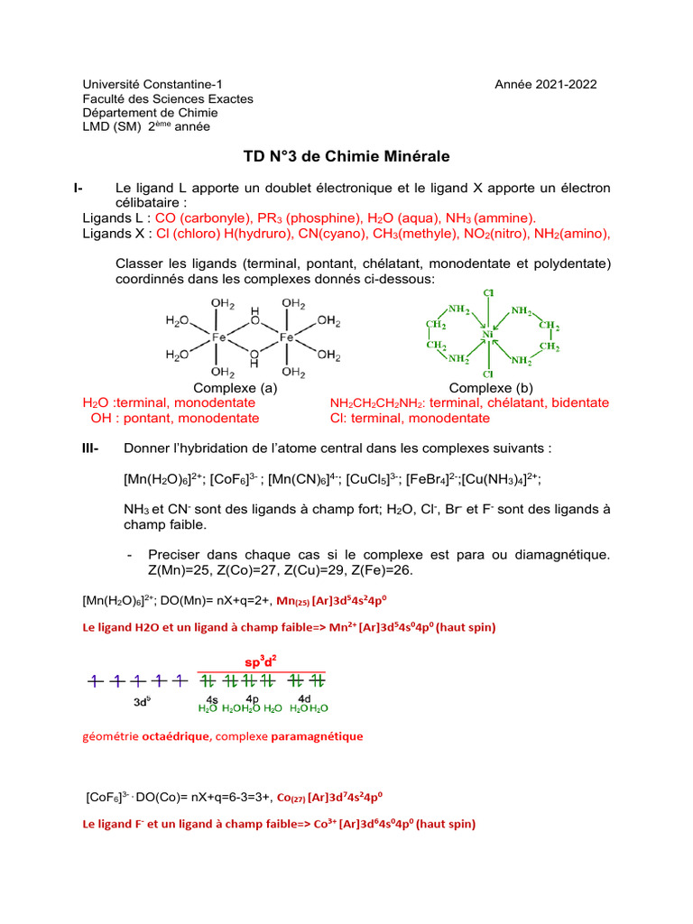 Ligands en chimie de coordination | PDF | Physique moléculaire | Chimie