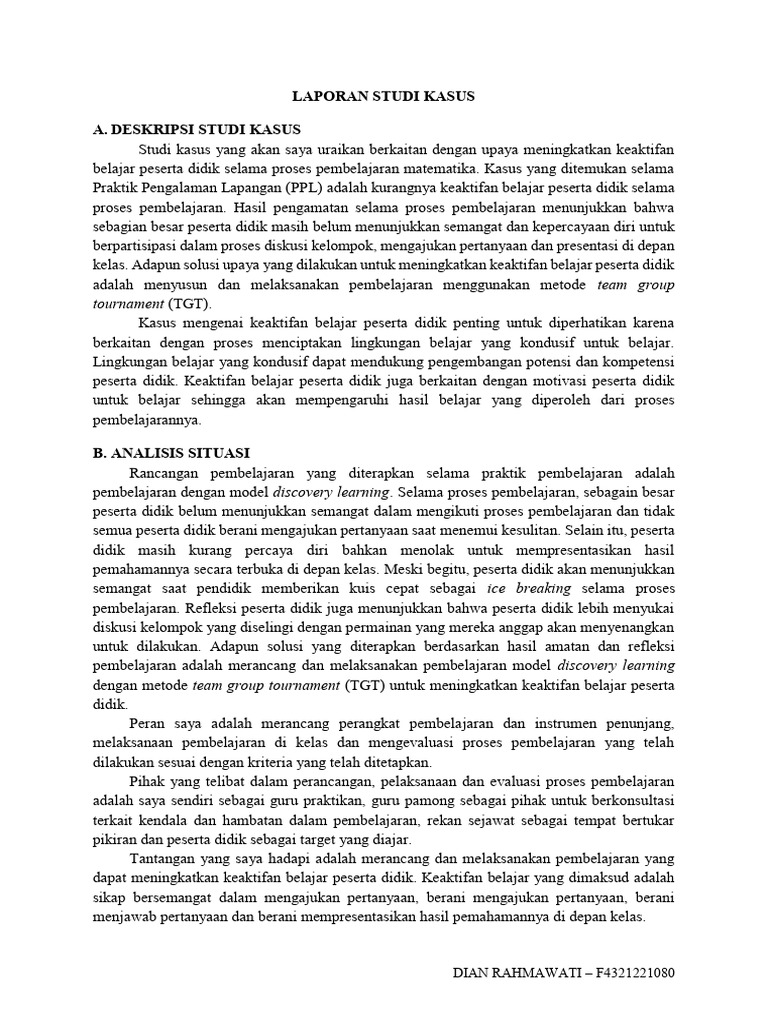 Laporan Studi Kasus | PDF