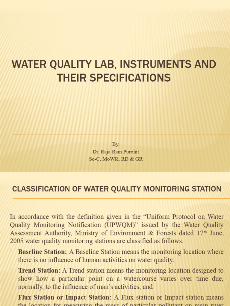 Water Quality Lab Instruments Overview | PDF | Water Quality | Total ...