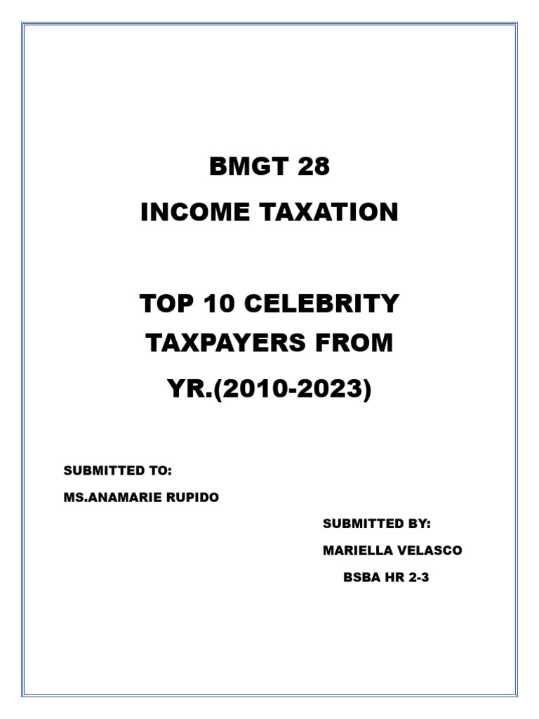 Top Celebrity Taxpayers in the Philippines 2025 | PDF | Taxes ...