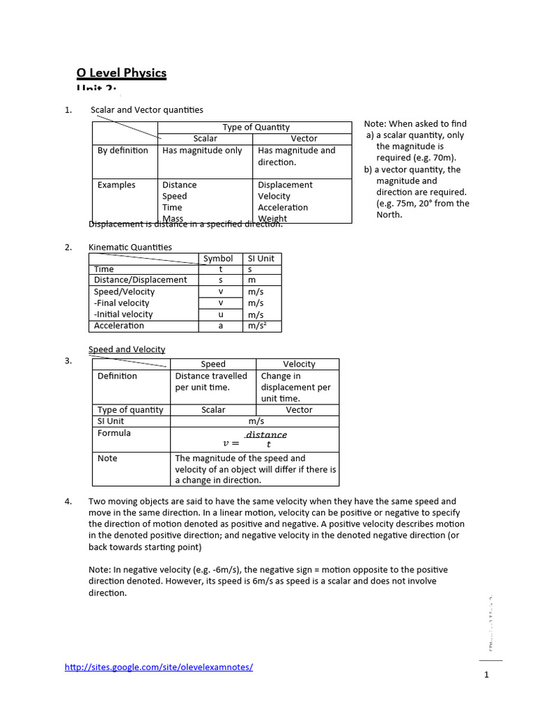 Physics: Scalars, Vectors, and Motion Analysis | PDF | Acceleration | Velocity