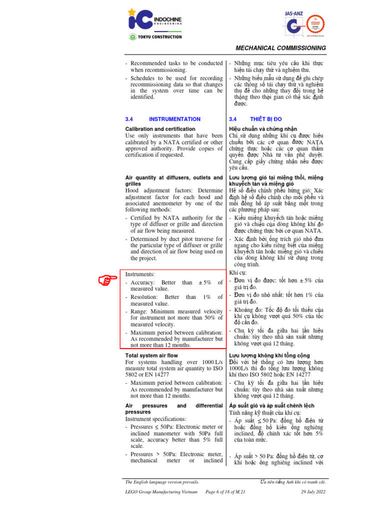 APPENDIX-5.1 Project Specification - Accuracy Requirements For Instrument | PDF