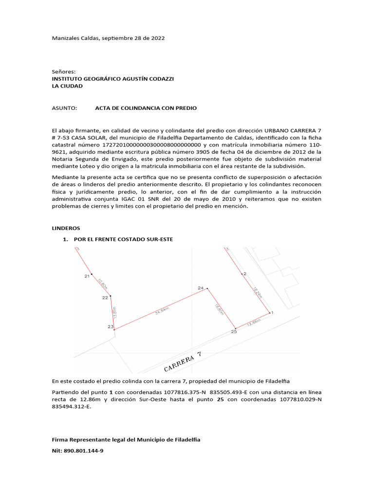 Acta de Colindancia | PDF | Derecho