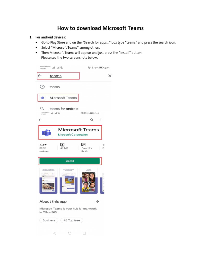 How To Download Teams and Join A Meeting | PDF