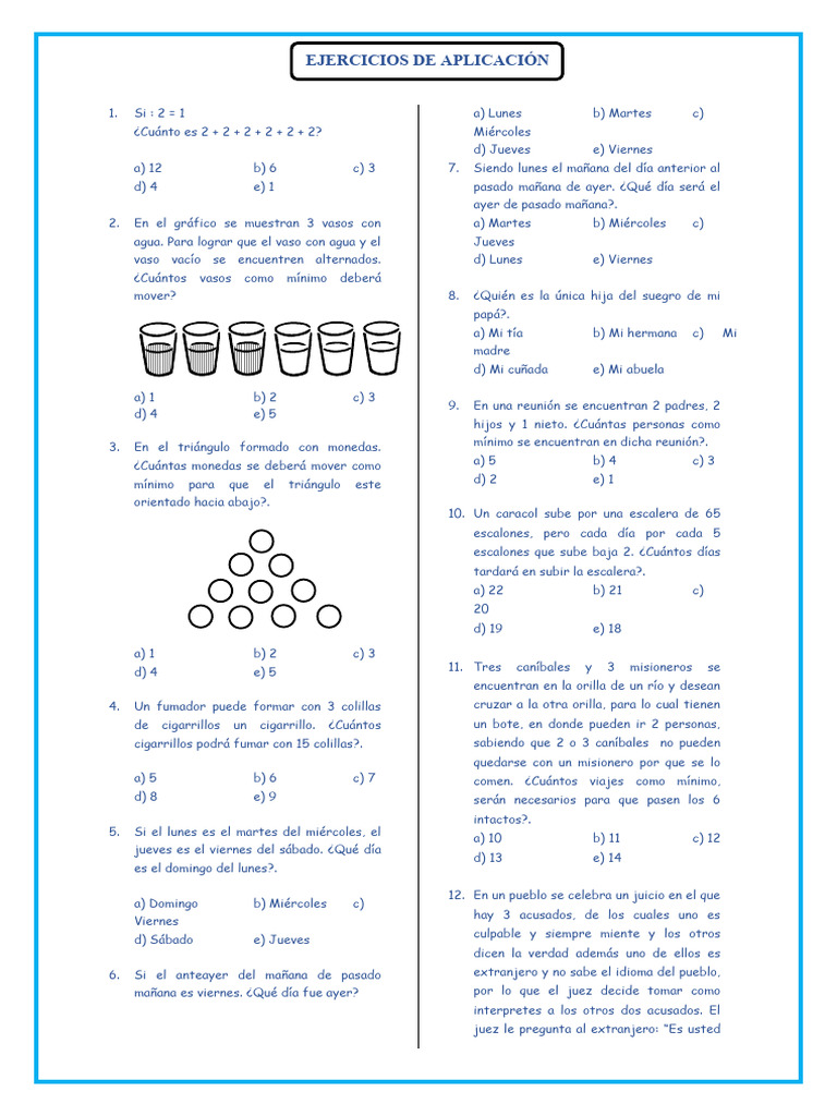 Razonamiento Logico - Practica | PDF