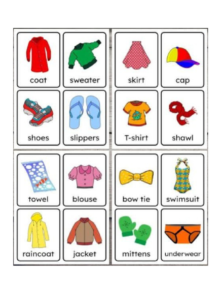 Flash Card Clothes | PDF