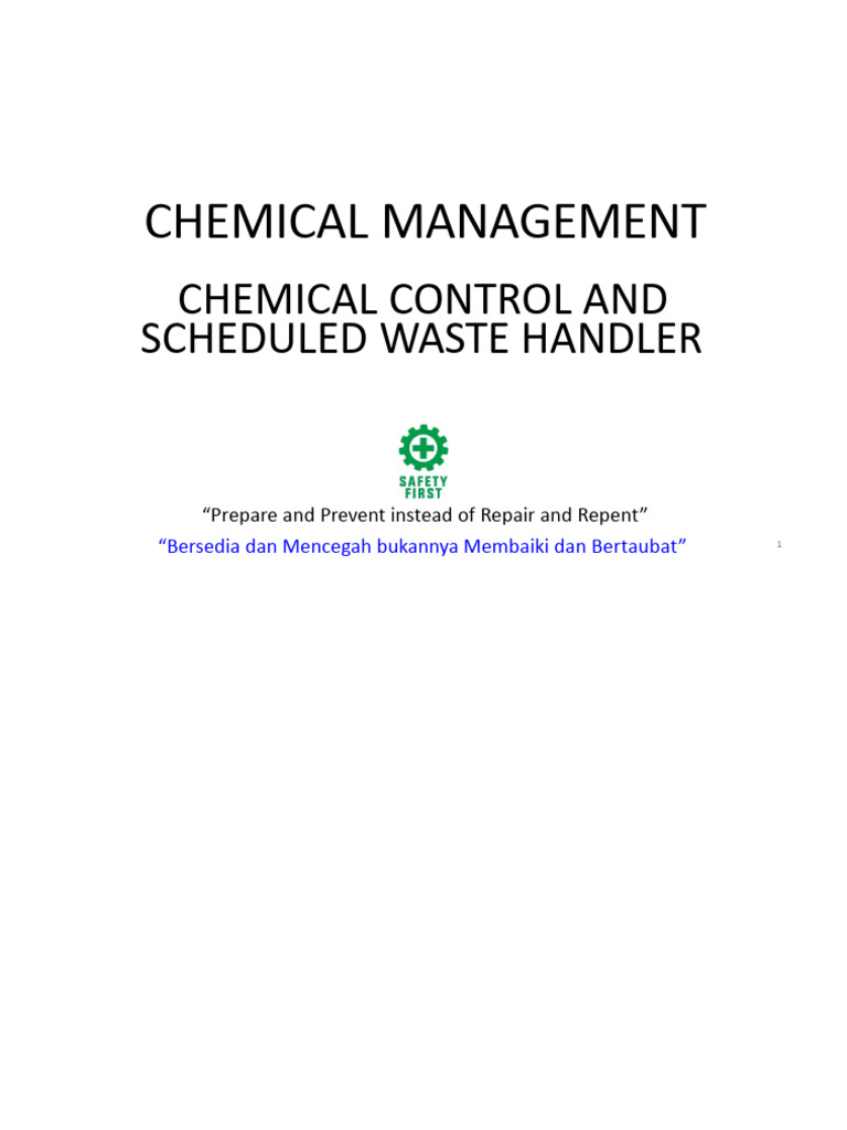 Chemical & SW Handler | PDF