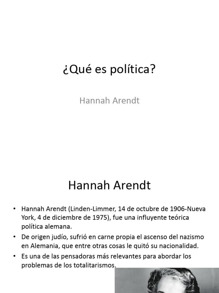 Política y libertad según Hannah Arendt | PDF | Hannah Arendt | Libertad