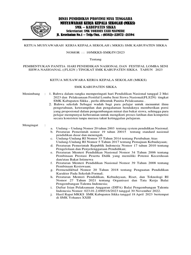 SK Panitia FLS2N 2023 | PDF