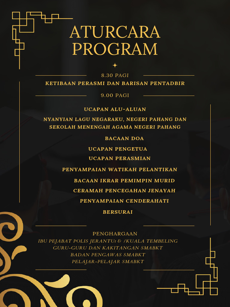 Program Aturcara: Ketibaan Perasmi Dan Barisan Pentadbir | PDF