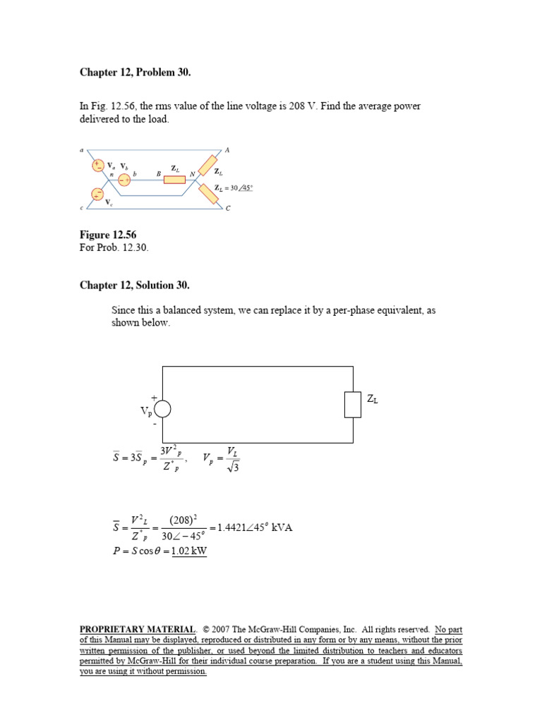 6 - Example of 3 Phase AC System - S-P-Q | PDF | Physical Quantities | Electrical Circuits