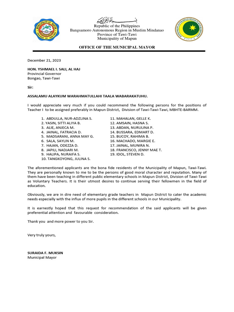 Letter of Recommendation-Teachers (Mbhte) - Final | PDF