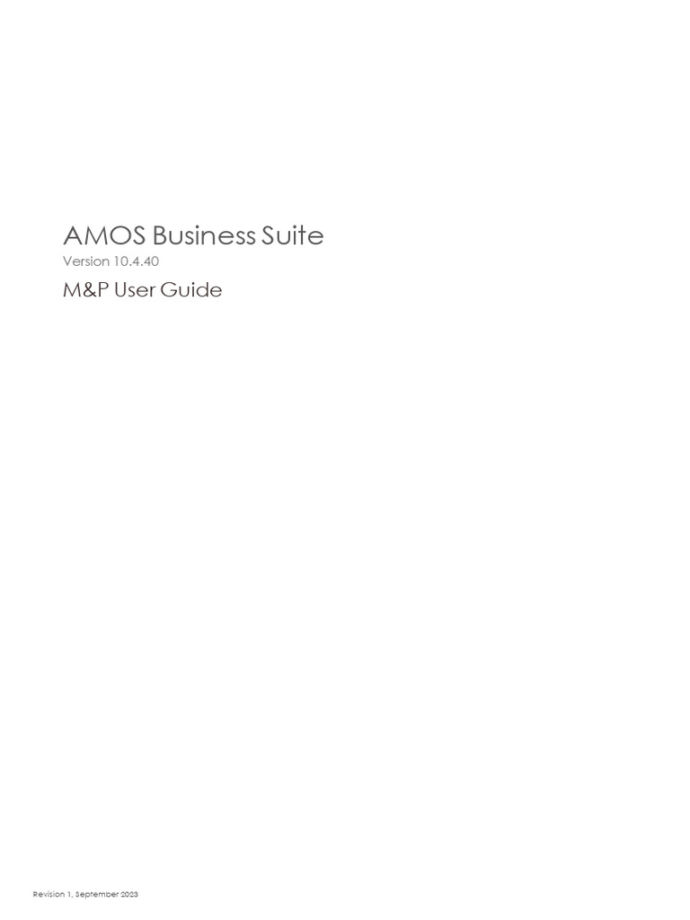 AMOS Business Suite Vrs. 10.4.40 Maintenance and Purchase User Guide | PDF