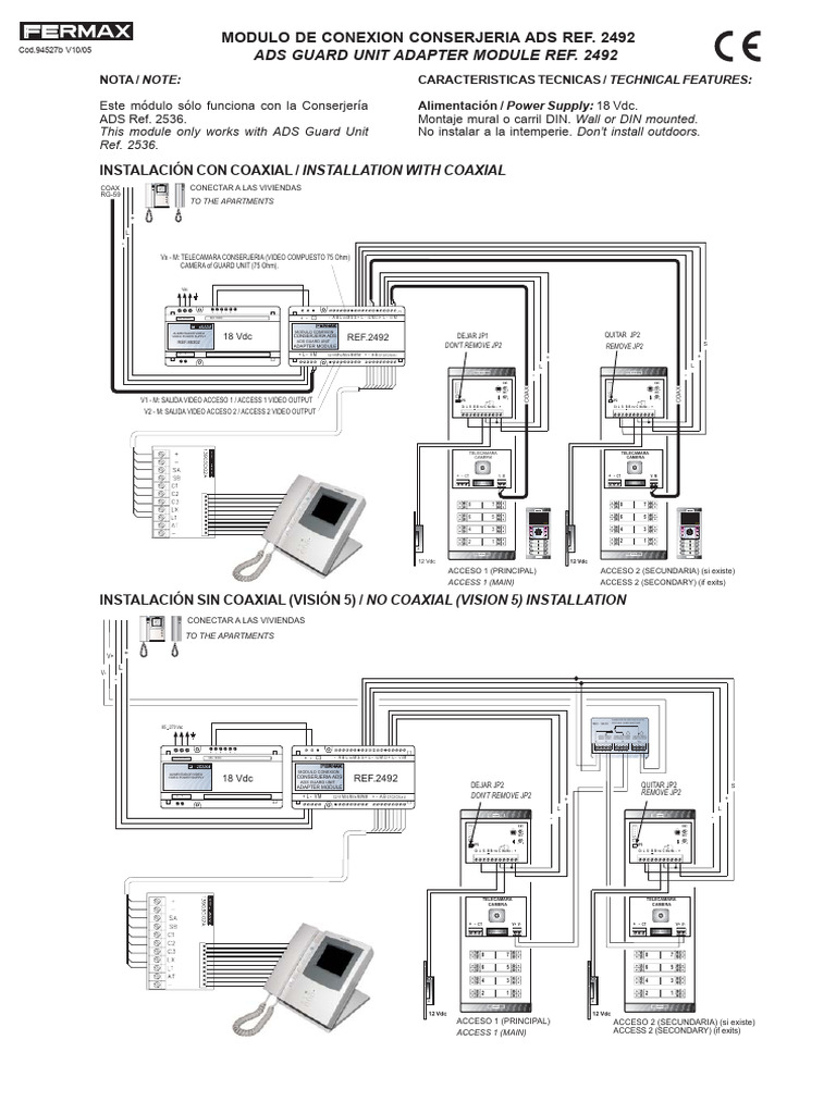 2492 Modulo Conexiones Conserjeria ADS | PDF | Electronics | Electrical ...