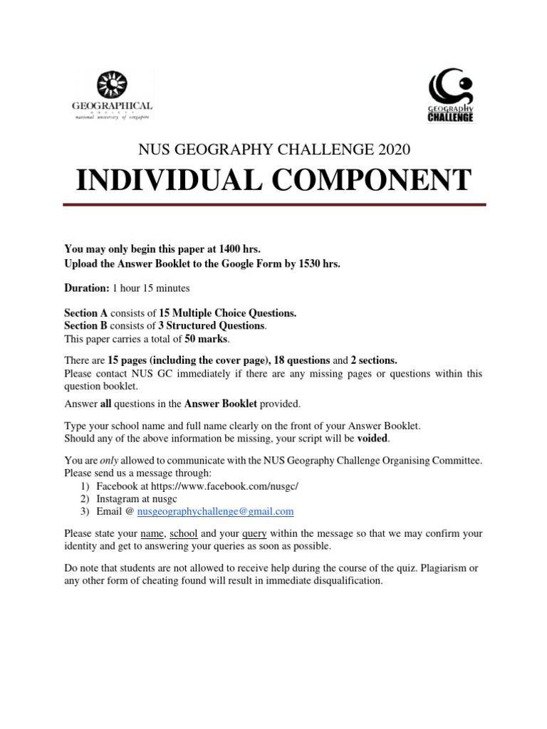 2020 Nusgc Individual Component Questions | PDF | Earth Sciences ...
