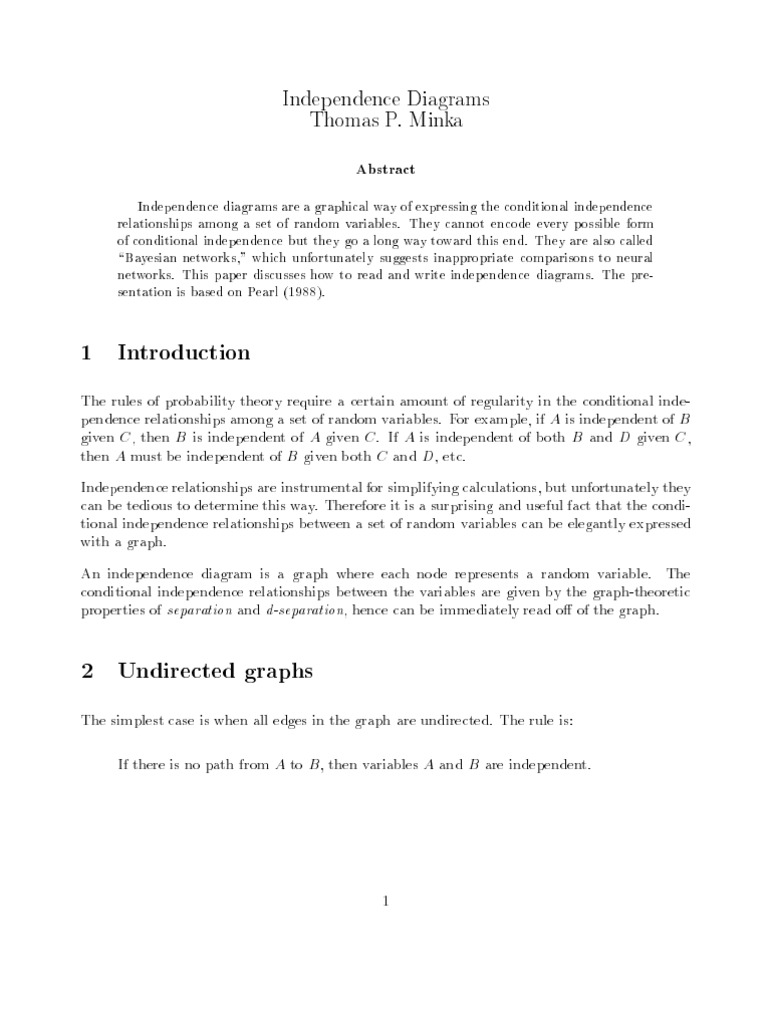 Independence Diagrams Thomas P. Minka | PDF | Bayesian Network ...