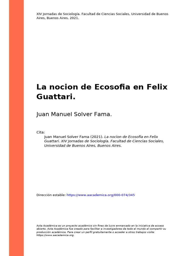 Ecosofía en Félix Guattari: Análisis y Perspectivas | PDF | Mente ...