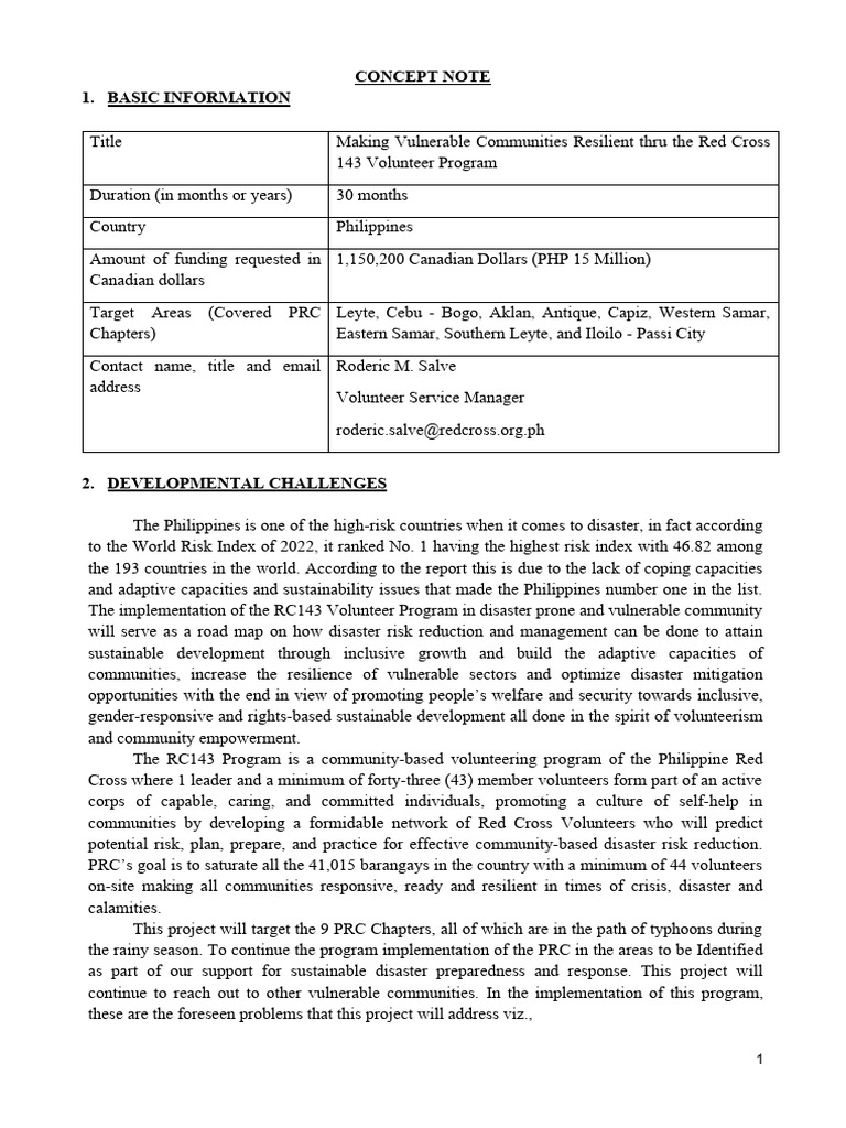 Strengthening Red Cross 143 Volunteers | PDF | Volunteering | Disaster ...