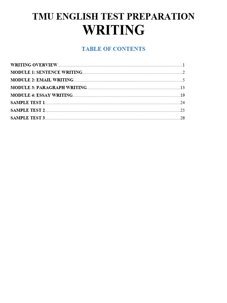 TMU English Test Preparation WRITING Revised | PDF | Smoking | Subject ...