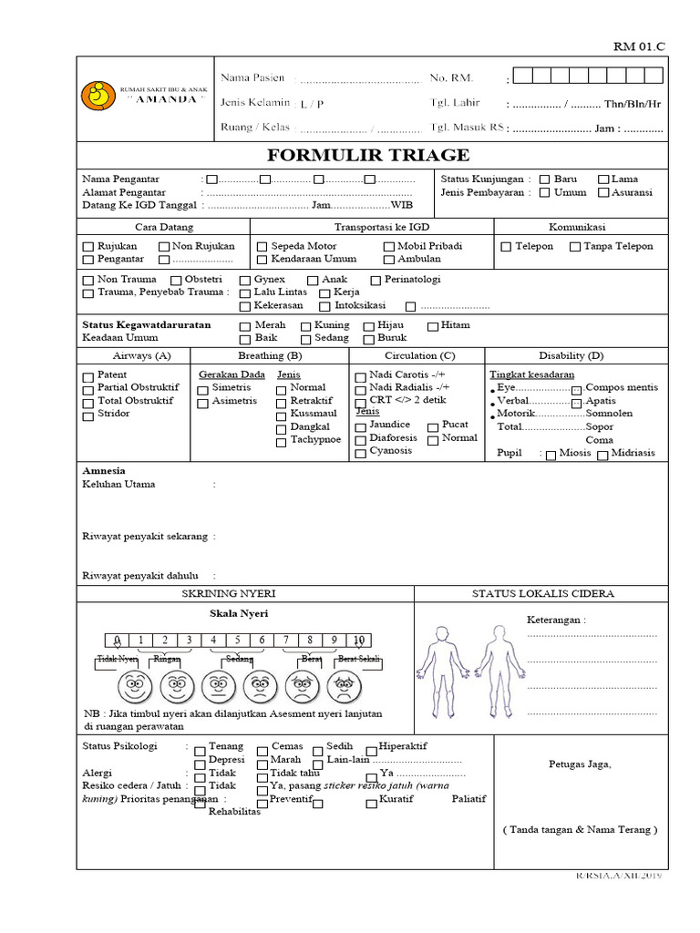 01c Formulir Triage | PDF