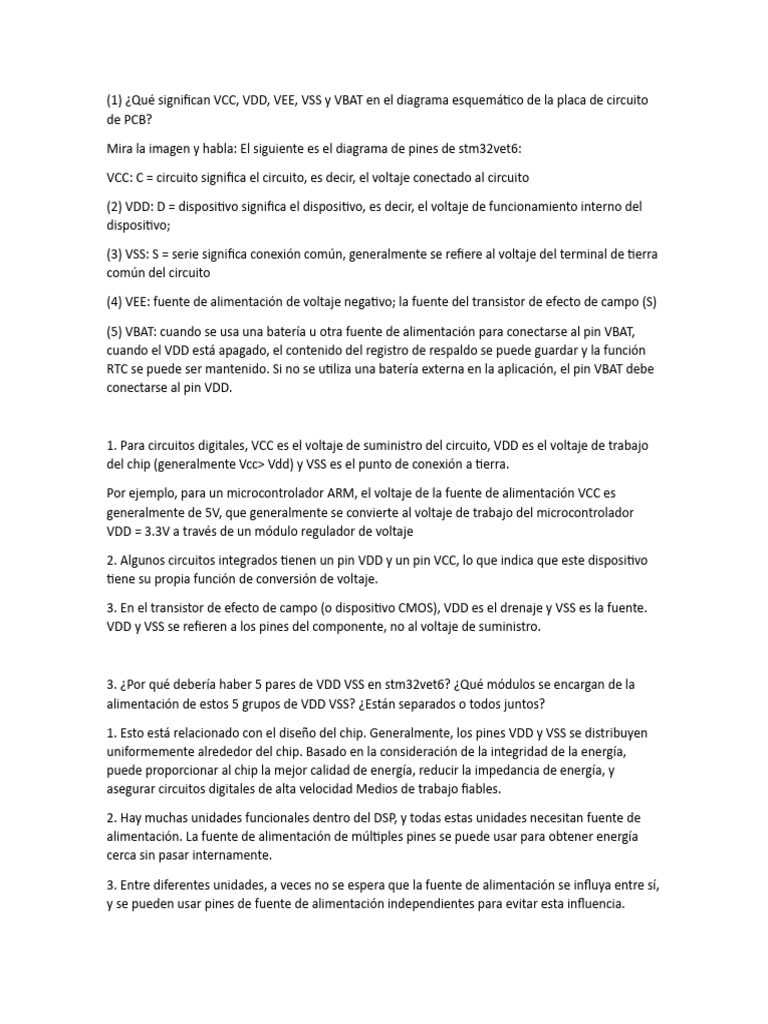 Que Significa VCC VDD | PDF | Fuente de alimentación | Circuito integrado