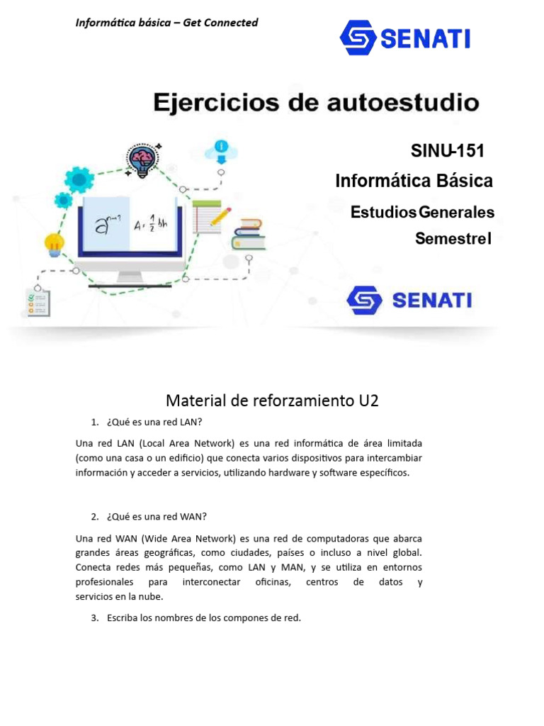 SINU-151 - Unidad02 - Material - Reforzamiento Informatica Basica | PDF | Internet | Red de ...